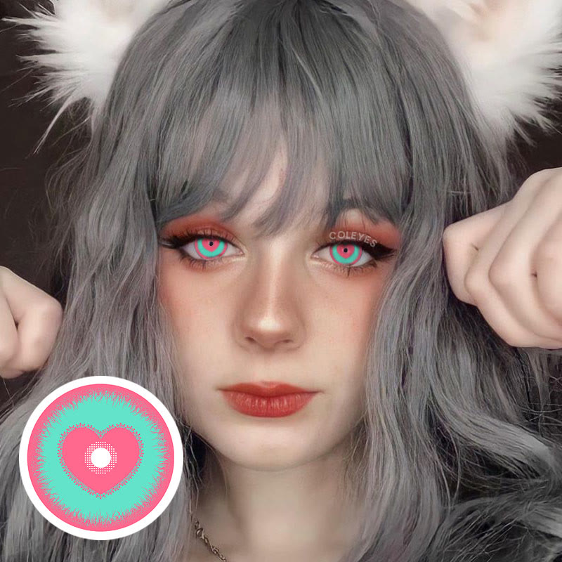 Coleyes Yandere Pink Green Yearly Prescription Cosplay Colored Contacts