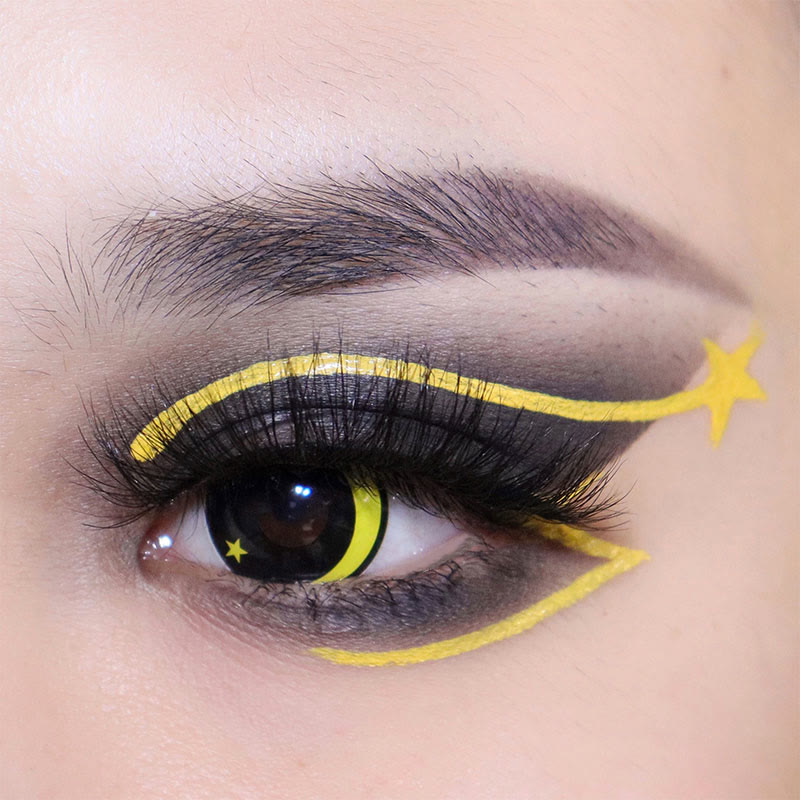 Coleyes Moon Star Yellow Yearly Cosplay Colored Contacts