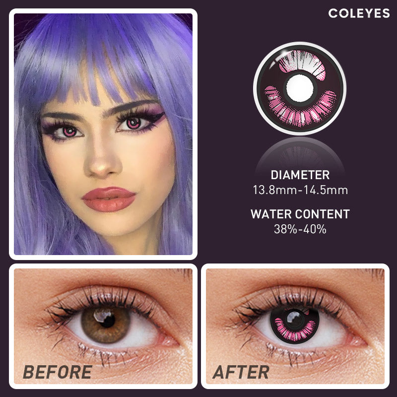 Coleyes Demon Slayer Violet Yearly Prescription Colored Contacts