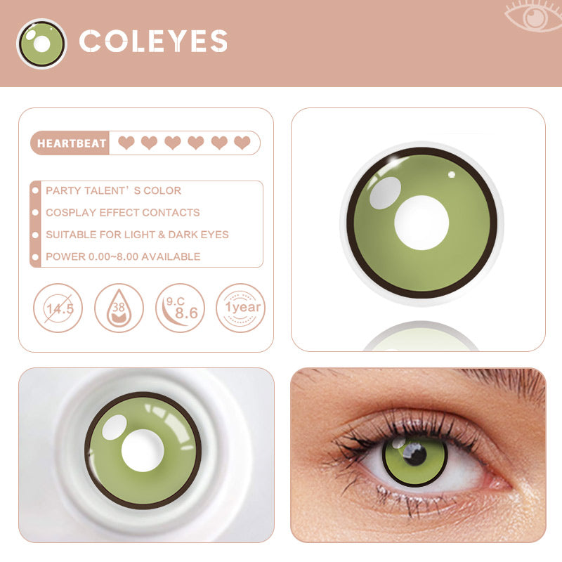 Coleyes Demon Mitsuri Green Yearly Prescription Colored Contacts