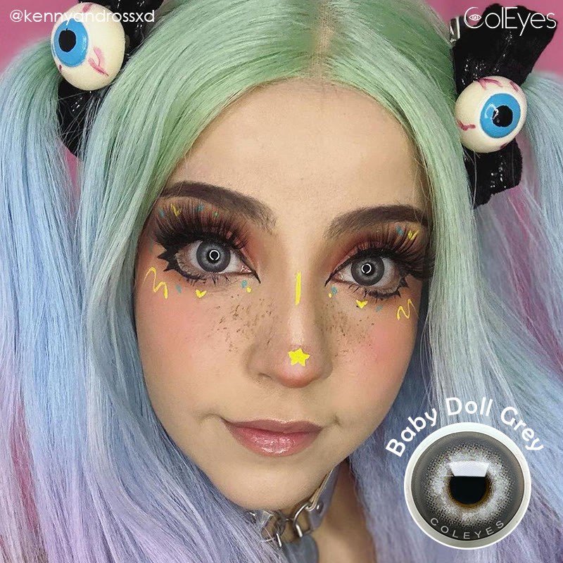 Coleyes Baby Doll Grey Yearly Prescription Colored Contacts