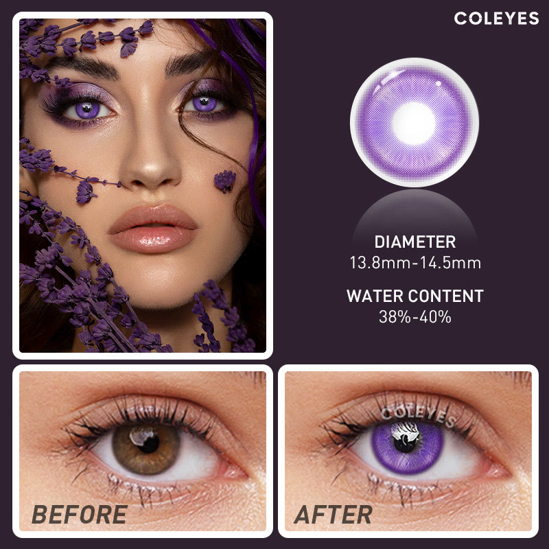 Coleyes Sassy Violet Prescription Yearly Cosplay Colored Contacts