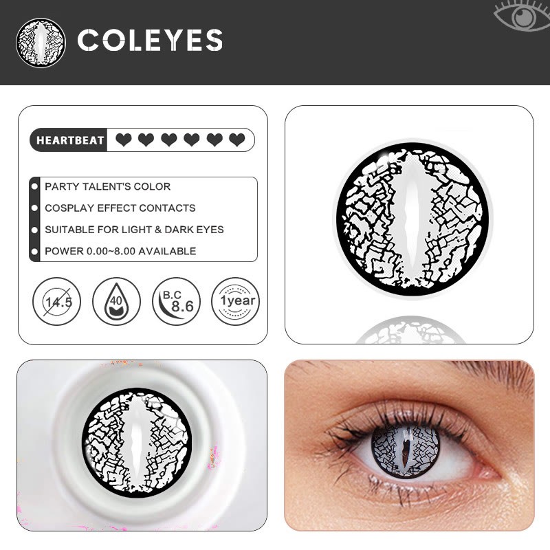 Coleyes Lizard Eye Grey Yearly Cosplay Colored Contacts