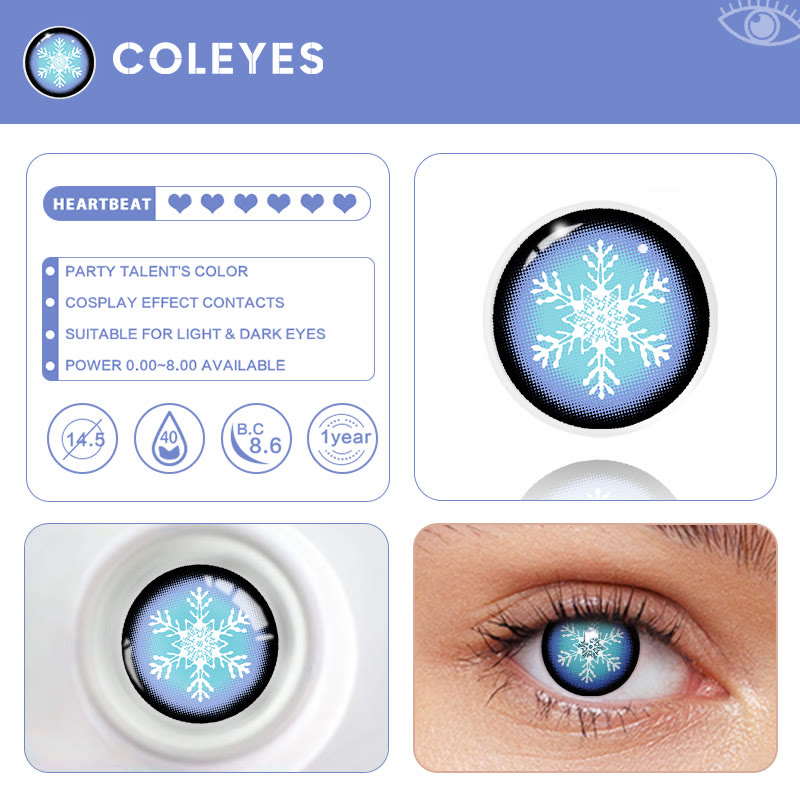 Coleyes Snowflakes Blue Yearly Cosplay Colored Contacts