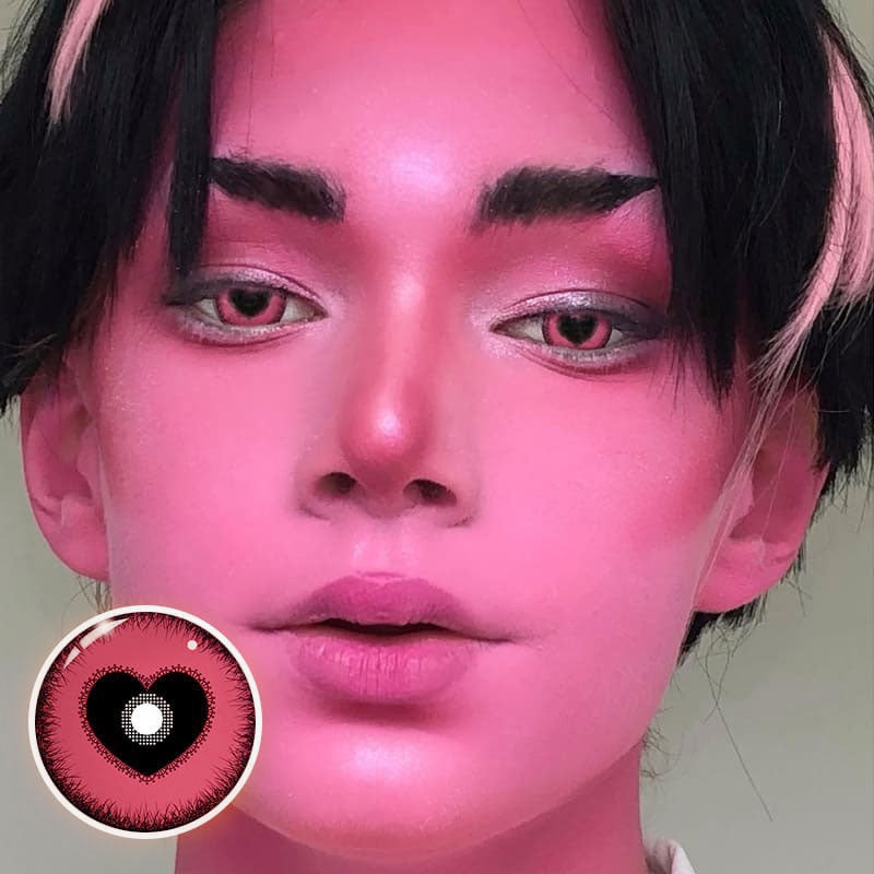Myeyebb Blind Anime Yandere Pink Cosplay Colored Contact Lenses