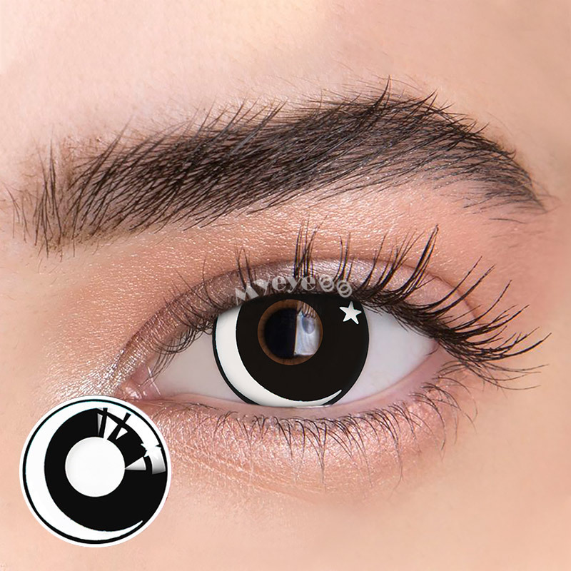 MYEYEBB Moon Star White Cosplay Colored Contact Lenses