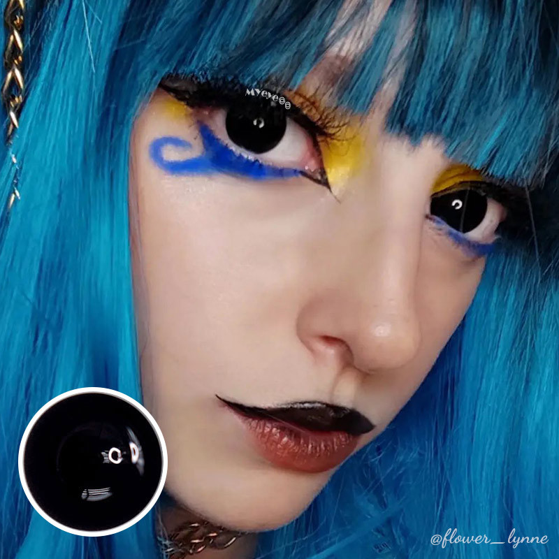 Myeyebb Blind Black Mini Sclera Cosplay Colored Contact Lenses