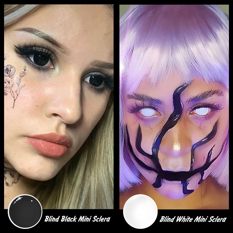 Myeyebb Blind Black Mini Sclera Cosplay Colored Contact Lenses