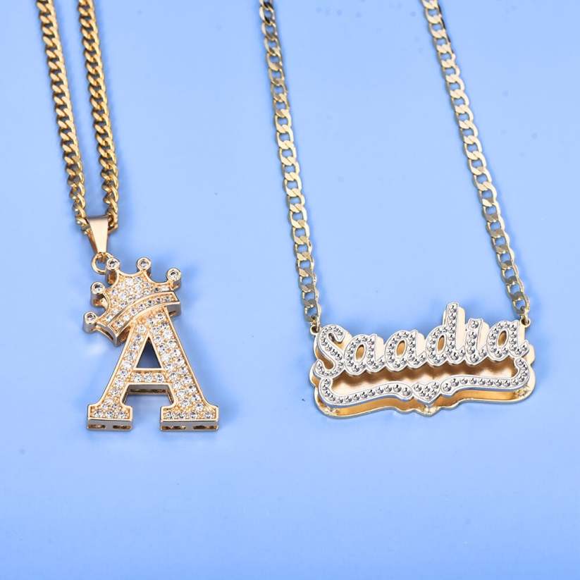 Personalized Jewelry Set Custom Name Necklace with Heart and Initial ...
