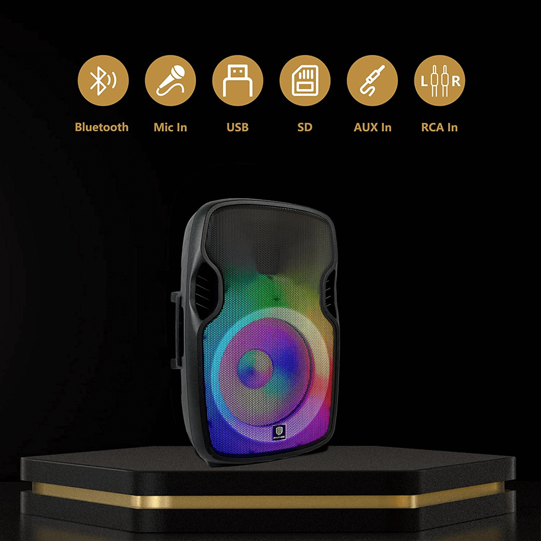 PRORECK Titan 15A | 600W 15inch LED Powered Bluetooth PA Speaker