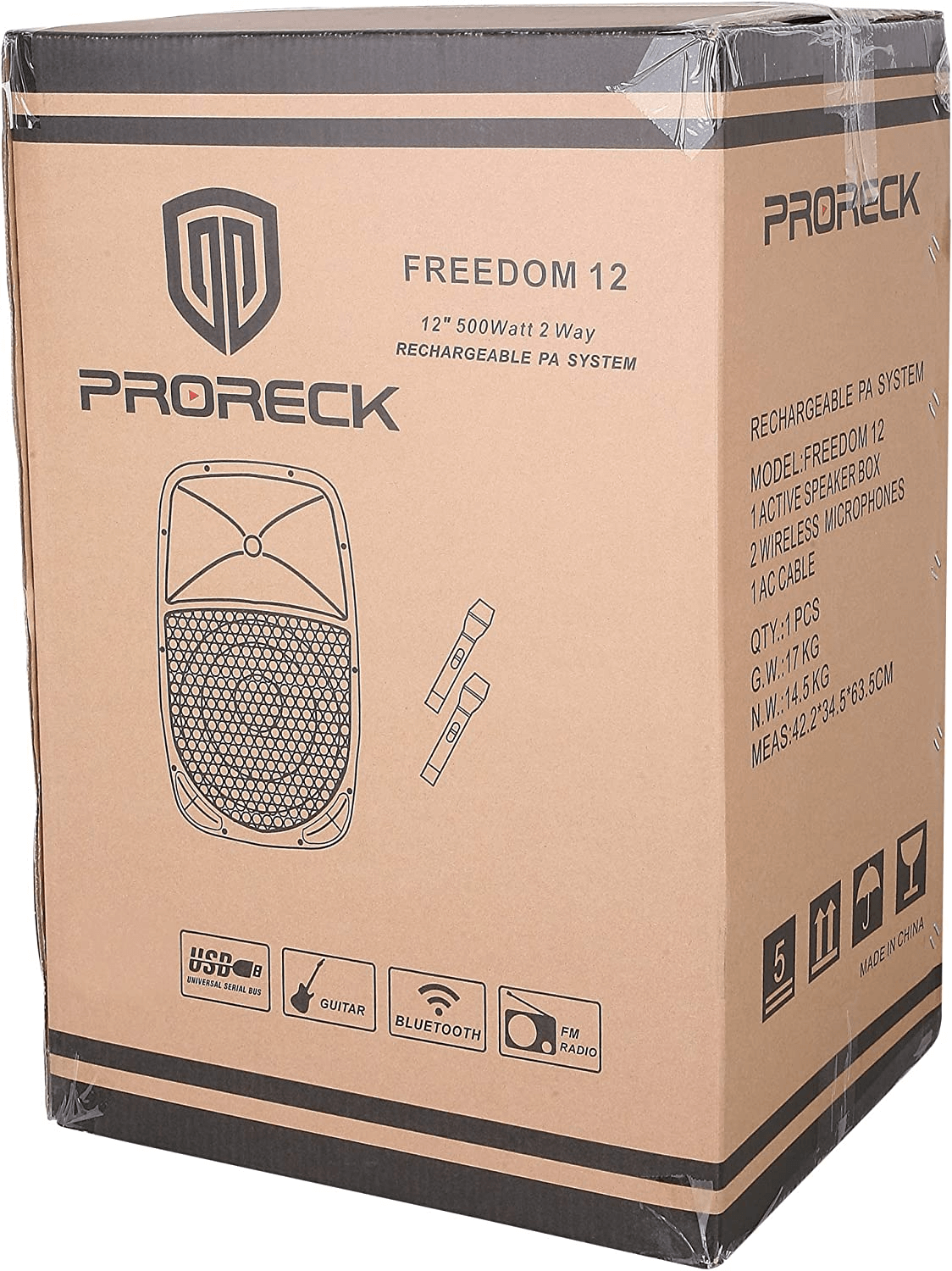 PRORECK Freedom 12 | 12" PA Speakers|Party speaker Bluetooth