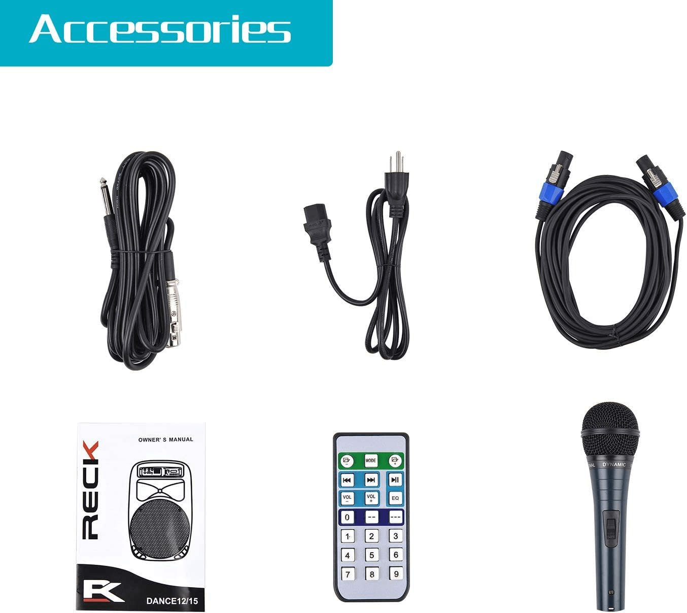 Proreck Dance 15| Portable 15-Inch 2000w PA Speakers