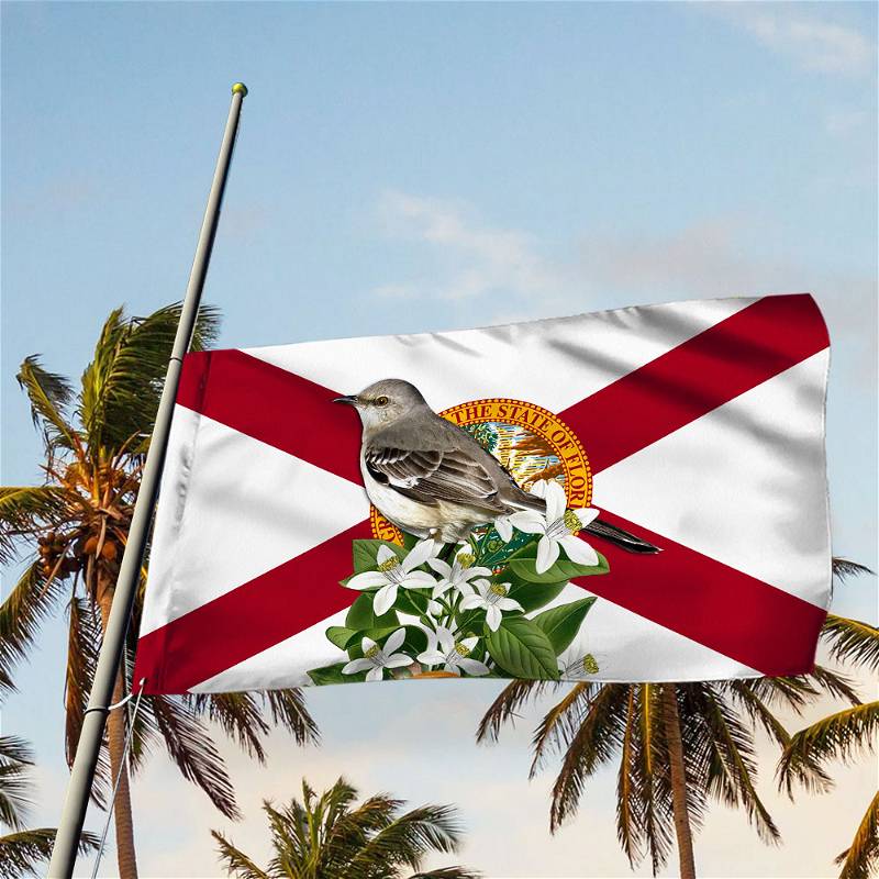 Florida Grommet Flag Northern Mockingbird and Orange Blossom BNN542GFC