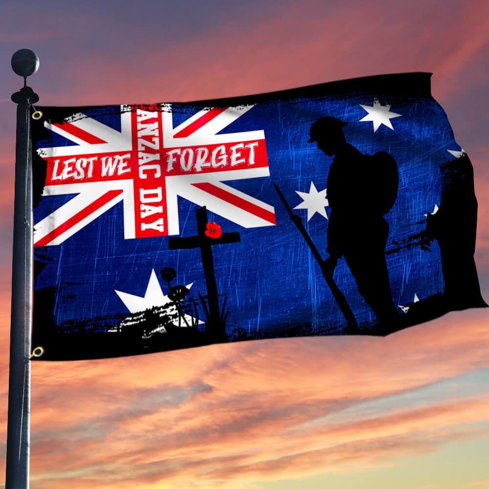 Anzac Day. Lest We Forget. 25 April Grommet Flag NNT444GFCT