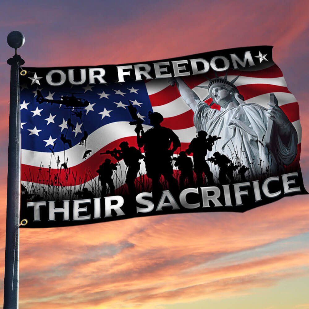 Memorial Day Grommet Flag Our Freedom Their Sacrifice U.S. Veteran TQN
