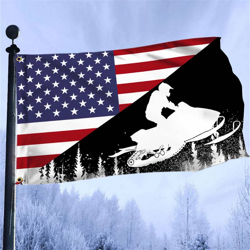 Snowmobile US Grommet Flag DDH2980GFCT