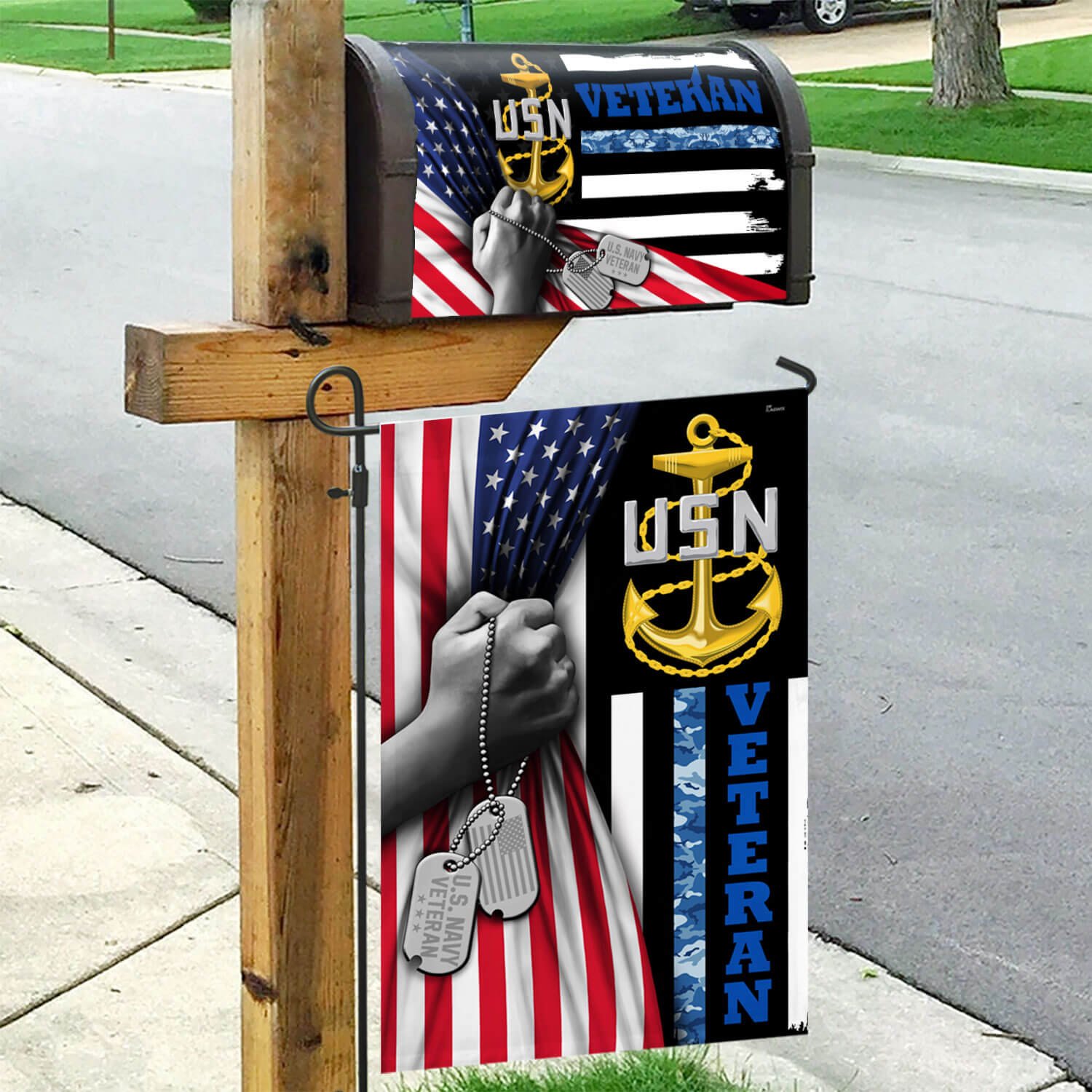 U.S. Navy Veteran Garden Flag & Mailbox Cover TPT446MFCT
