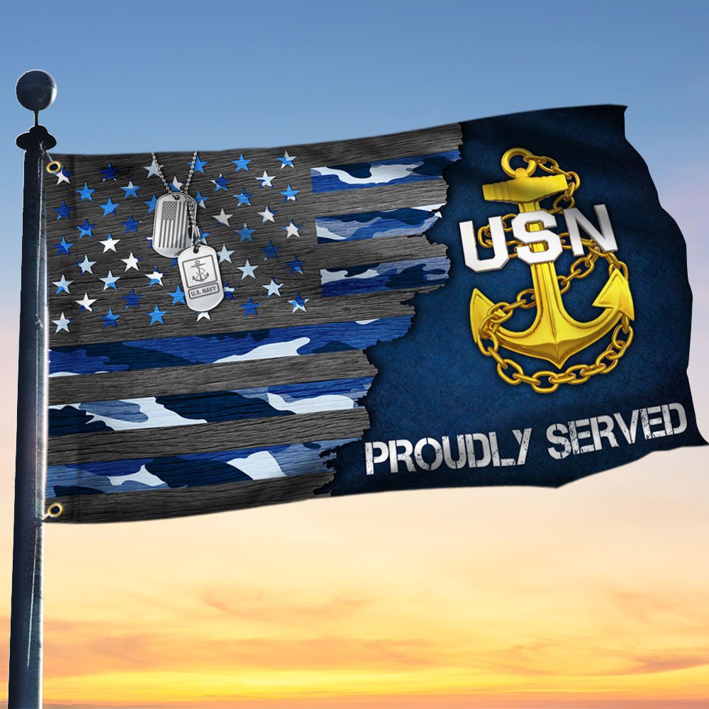 U.S. Navy E-7 Chief Petty Officer Veteran USN Grommet Flag MLN621GFCT