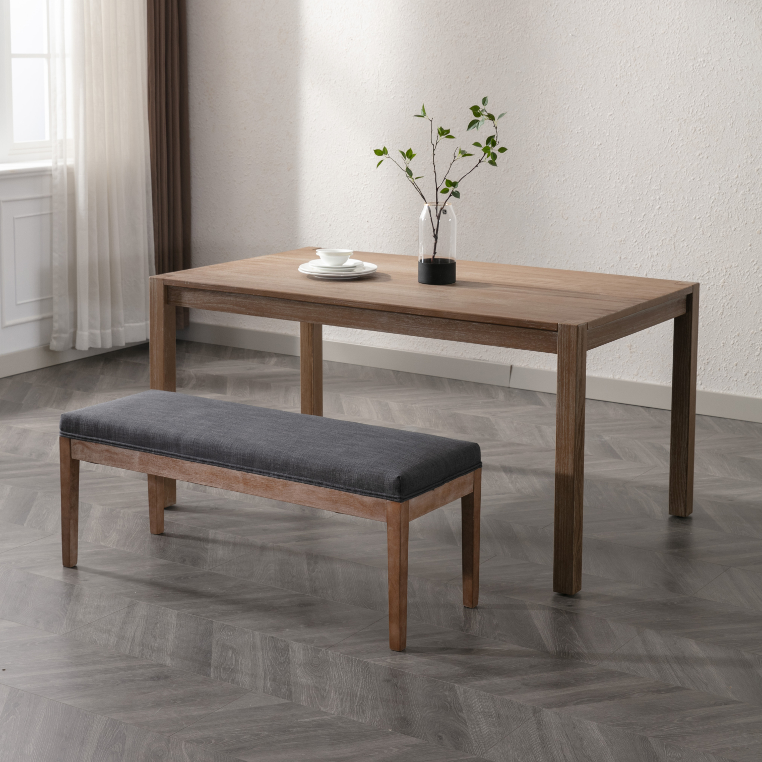 Lane Dining Table 59" Wood Dining Room Set for 4 to 6 Person
