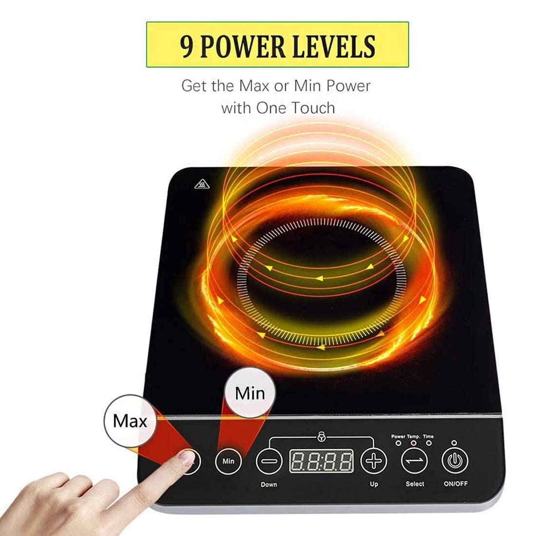Cusimax Induction Cooktop 1800W Stainless Steel Portable Cooktop with