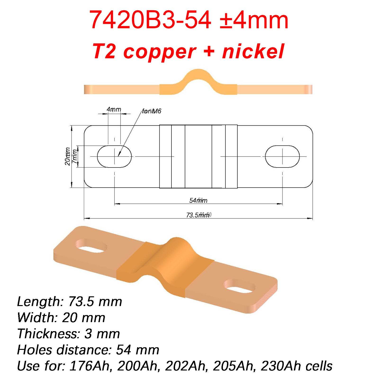 TezePower Pure Copper Busbar for LiFePO4 Cells | Flexible Design