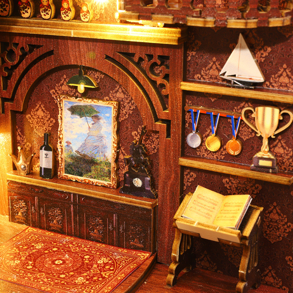 Library of Books DIY Book Nook Kit – Classic Miniature Library Scene ...