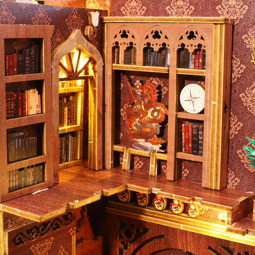 Library of Books DIY Book Nook Kit – Classic Miniature Library Scene ...