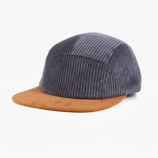 Blank & Custom Corduroy 5 Panel Flat Bill Camper Hat - 6715