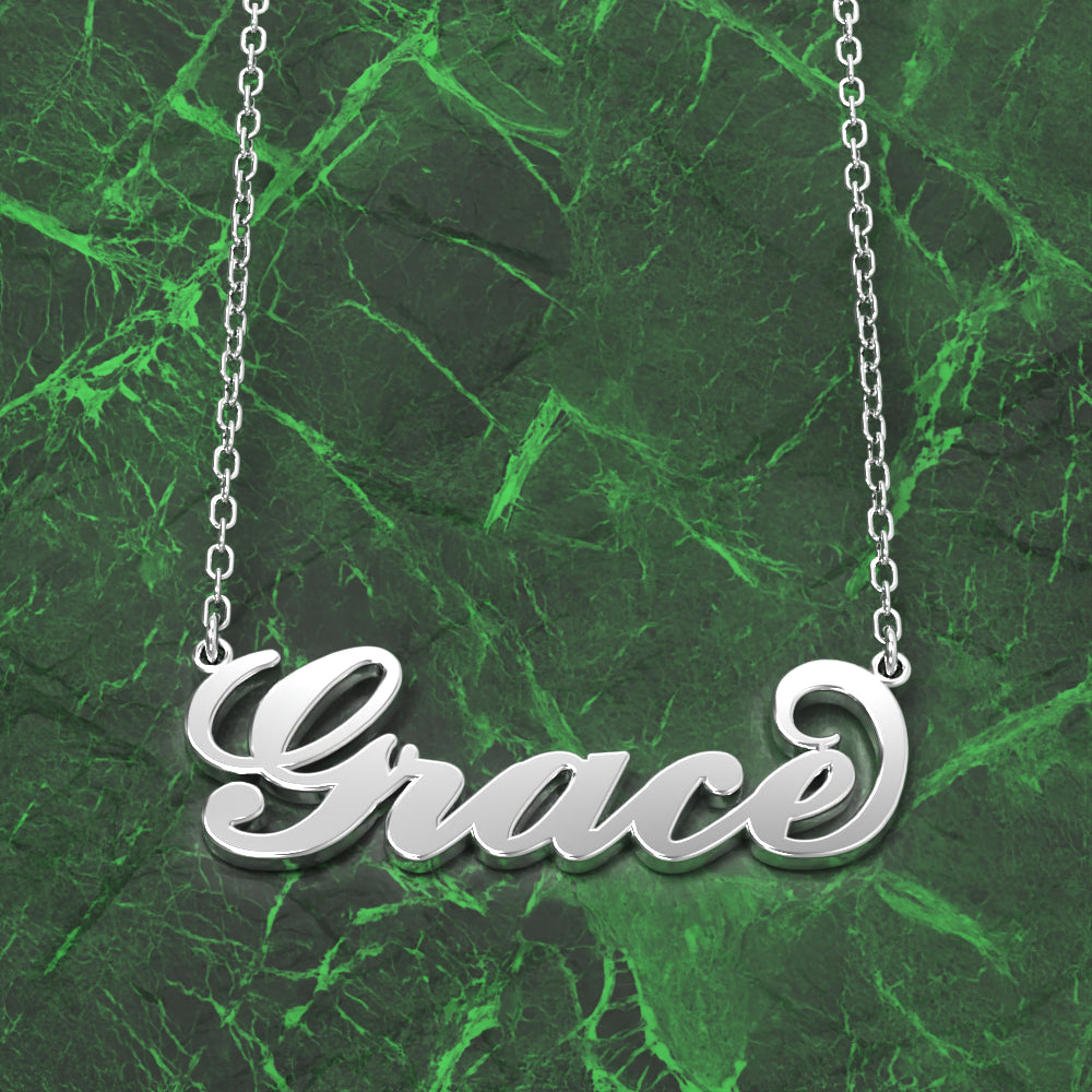 Grace Name Necklace Anti-oxidation Silver Custom Necklace, Personalized ...