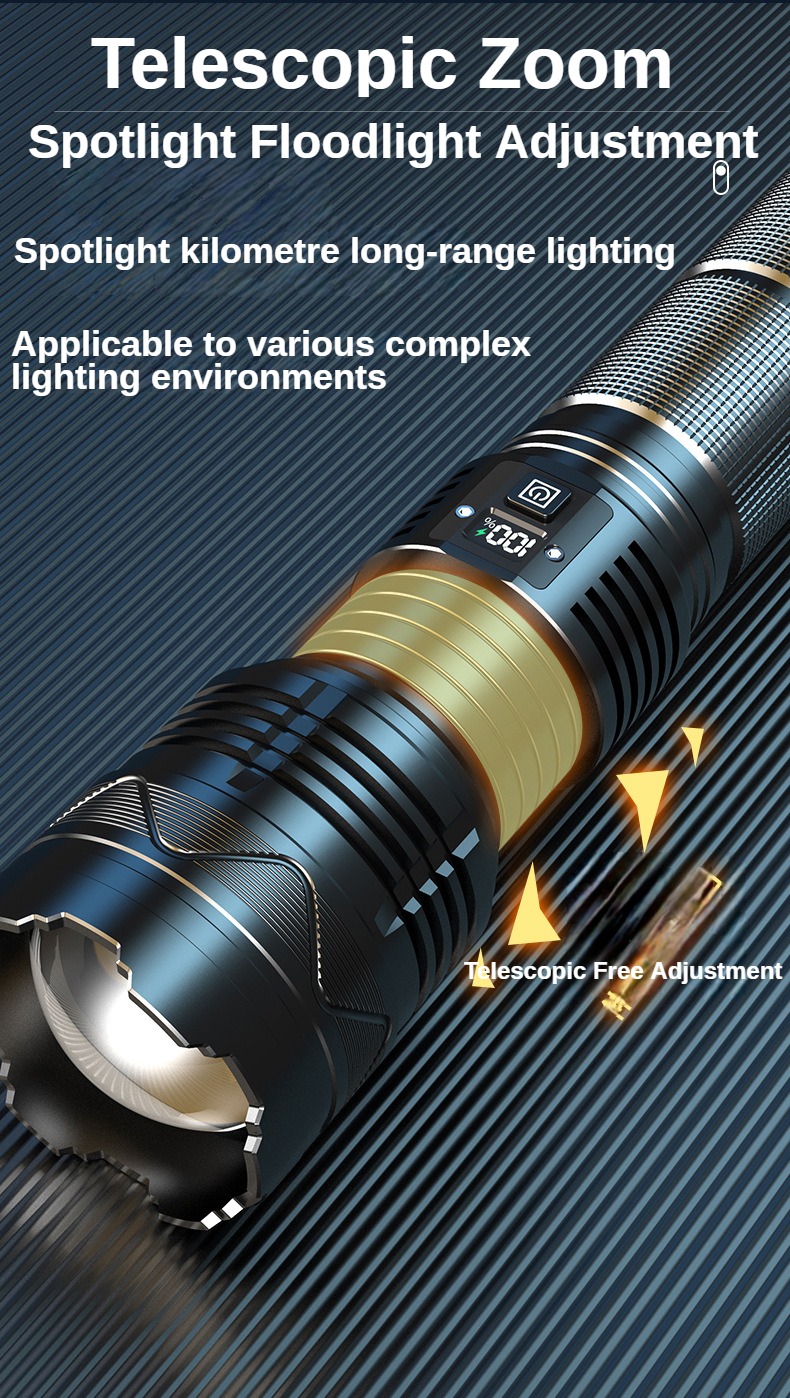 ：Type-C Super Bright Long Range LED Brightest Flashlight Rechargeable