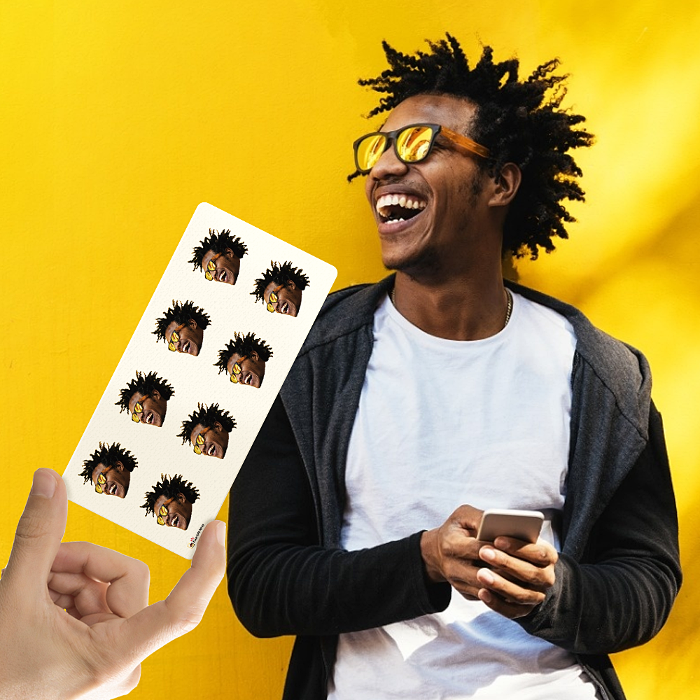 Custom Face Sticker Sheet Trendy Boy 1.6in.