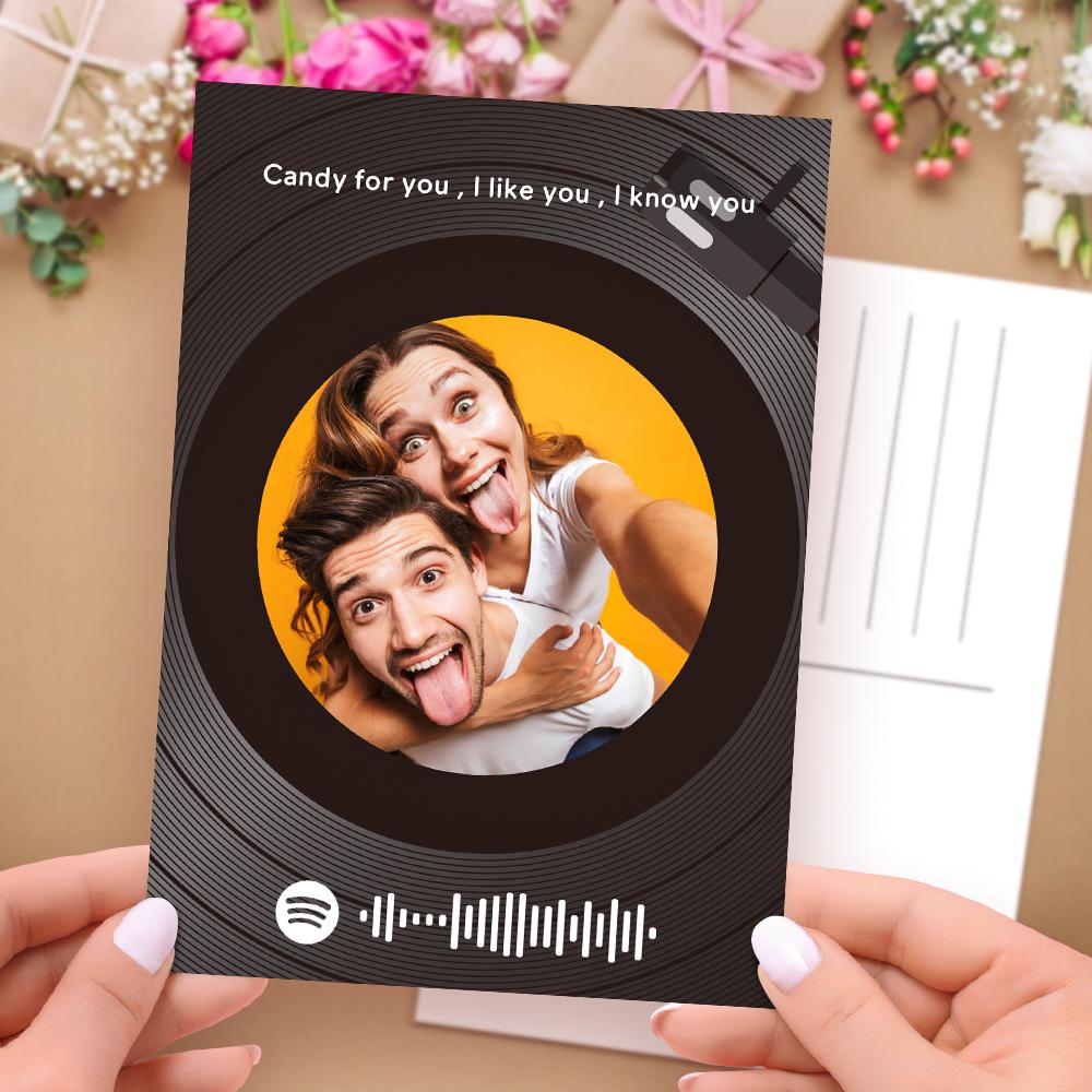 Custom Spotify Code Card Personalized Photo Scannable Spotify Music Co