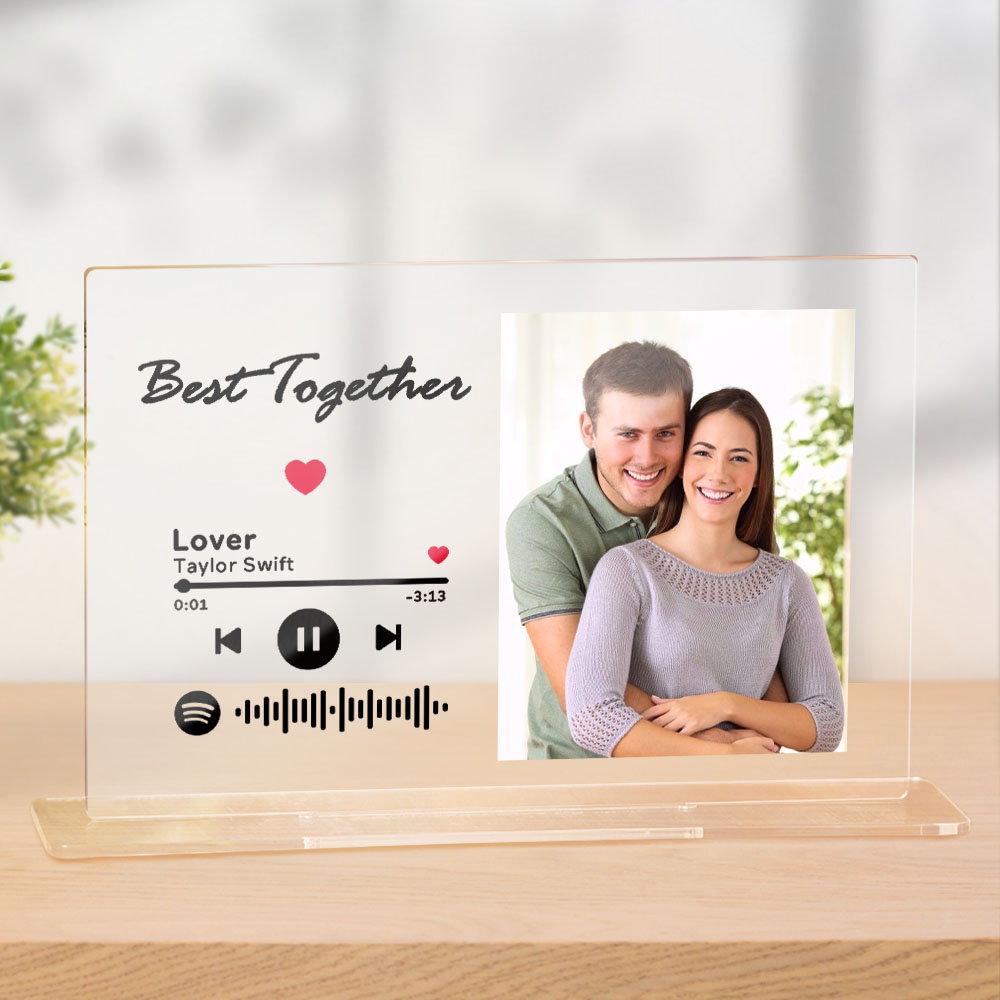 Unique Scannable Spotify Code Plaque Custom Photo Plaque Gift For Him