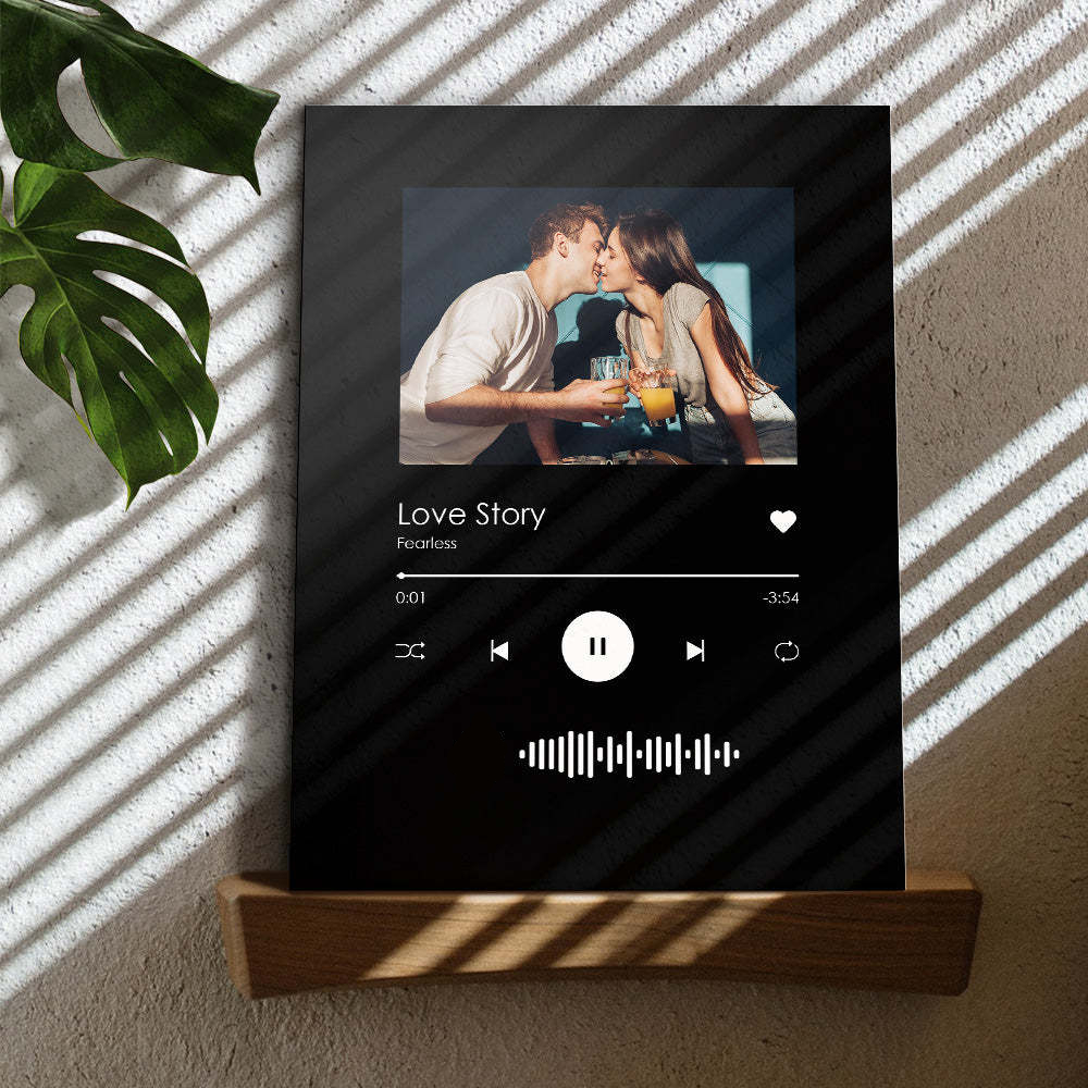 Custom Music Plaque Scannable Code Plaque Black Romantic Gift