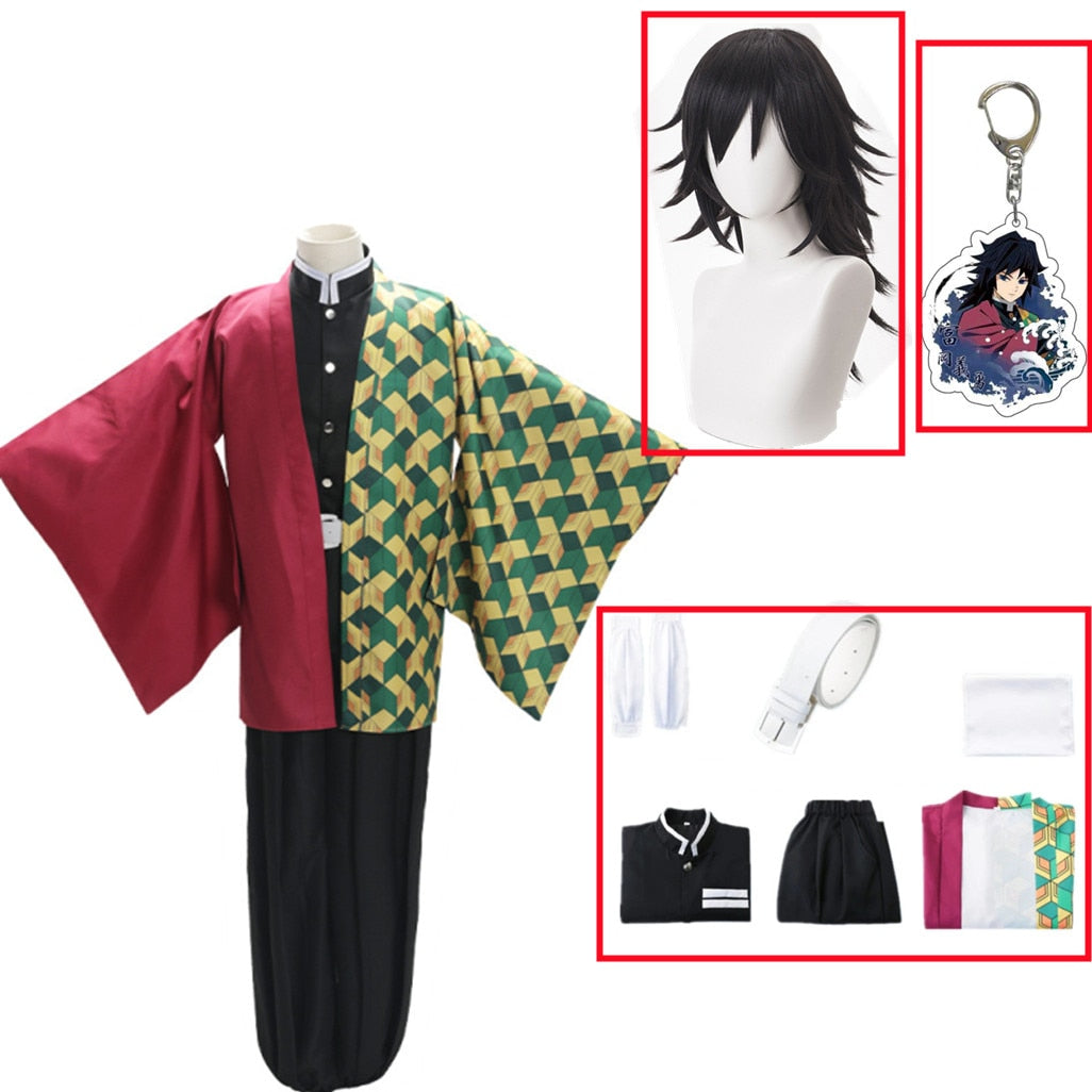 Anime Demon Slayers Kimetsu no Yaiba Tomioka Giyuu Cosplay Costume Ki