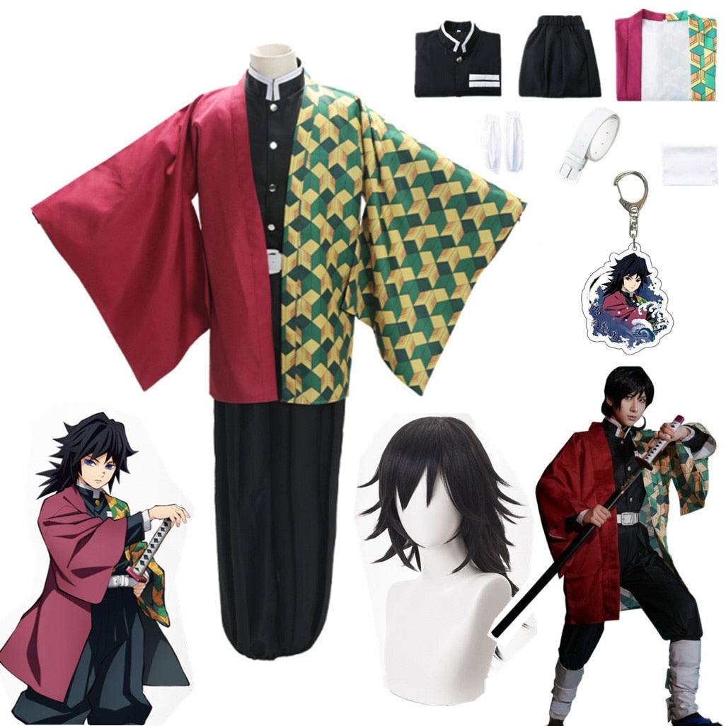 Anime Demon Slayers Kimetsu no Yaiba Tomioka Giyuu Cosplay Costume Ki