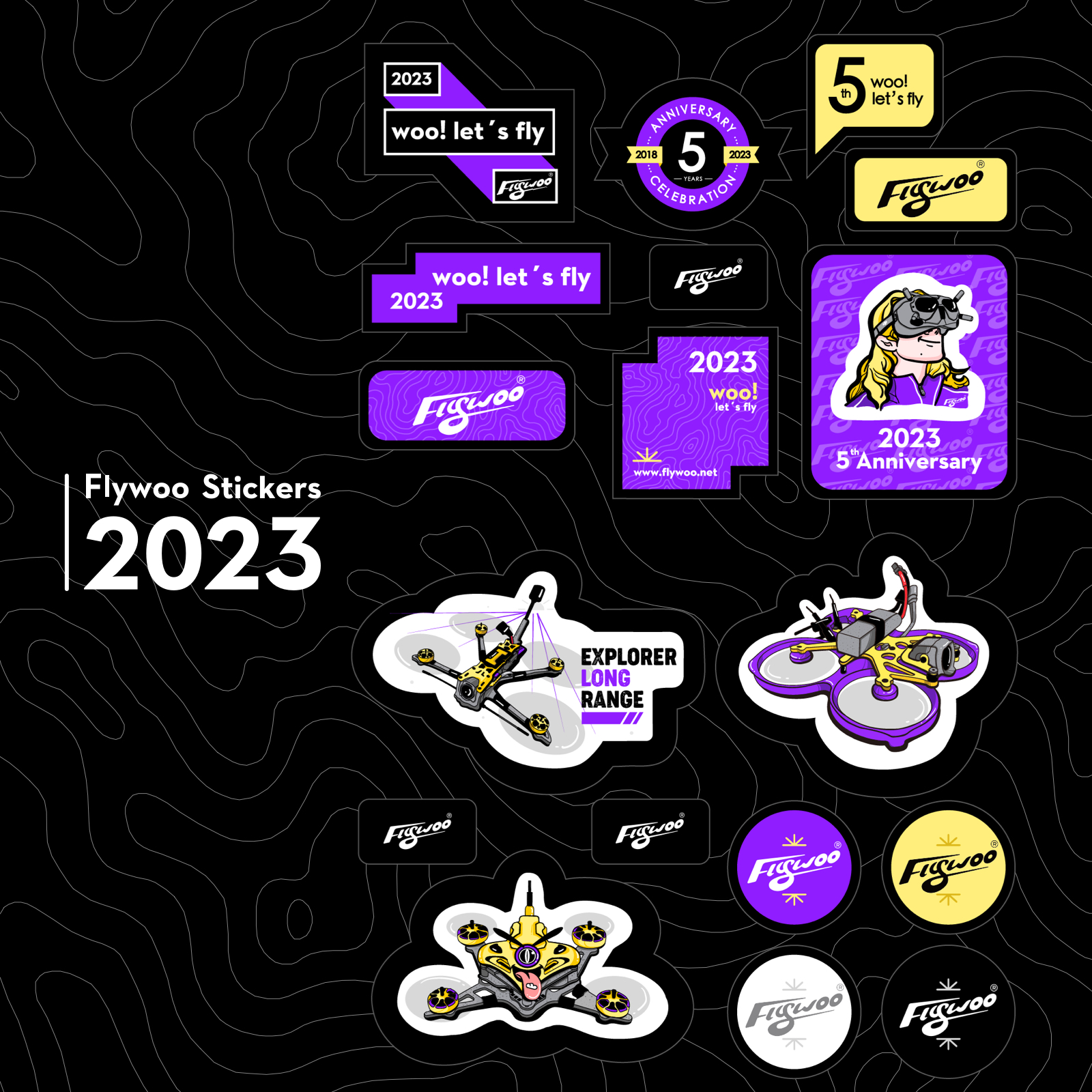 Flywoo 5th Anniversary Stickers