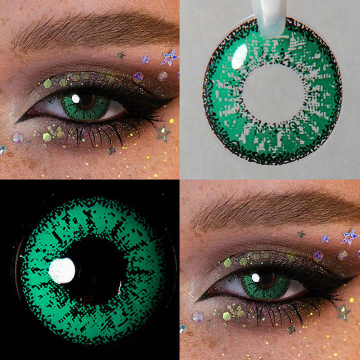 Green Contacts - Unibling Cyber Green for Vibrant Eyes
