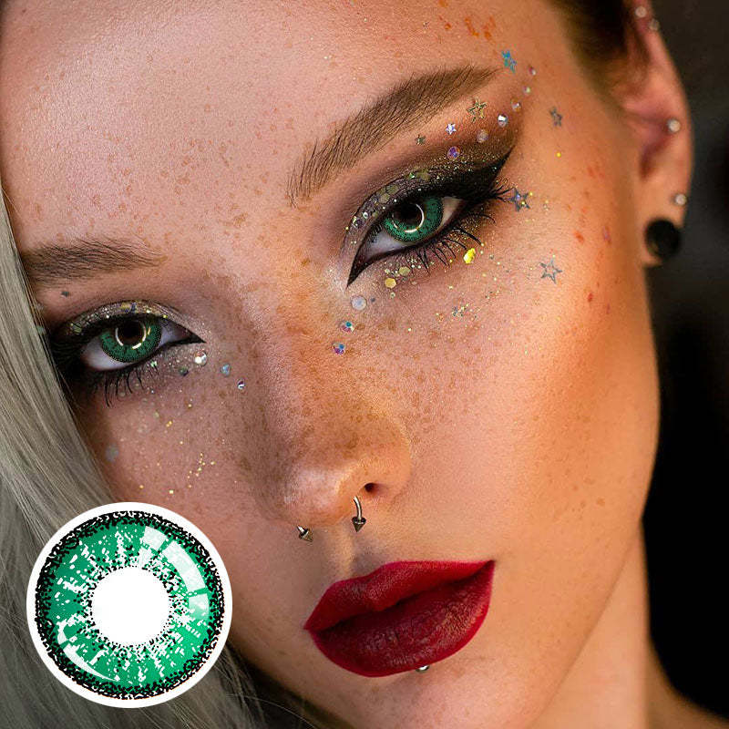 Green Contacts - Unibling Cyber Green for Vibrant Eyes