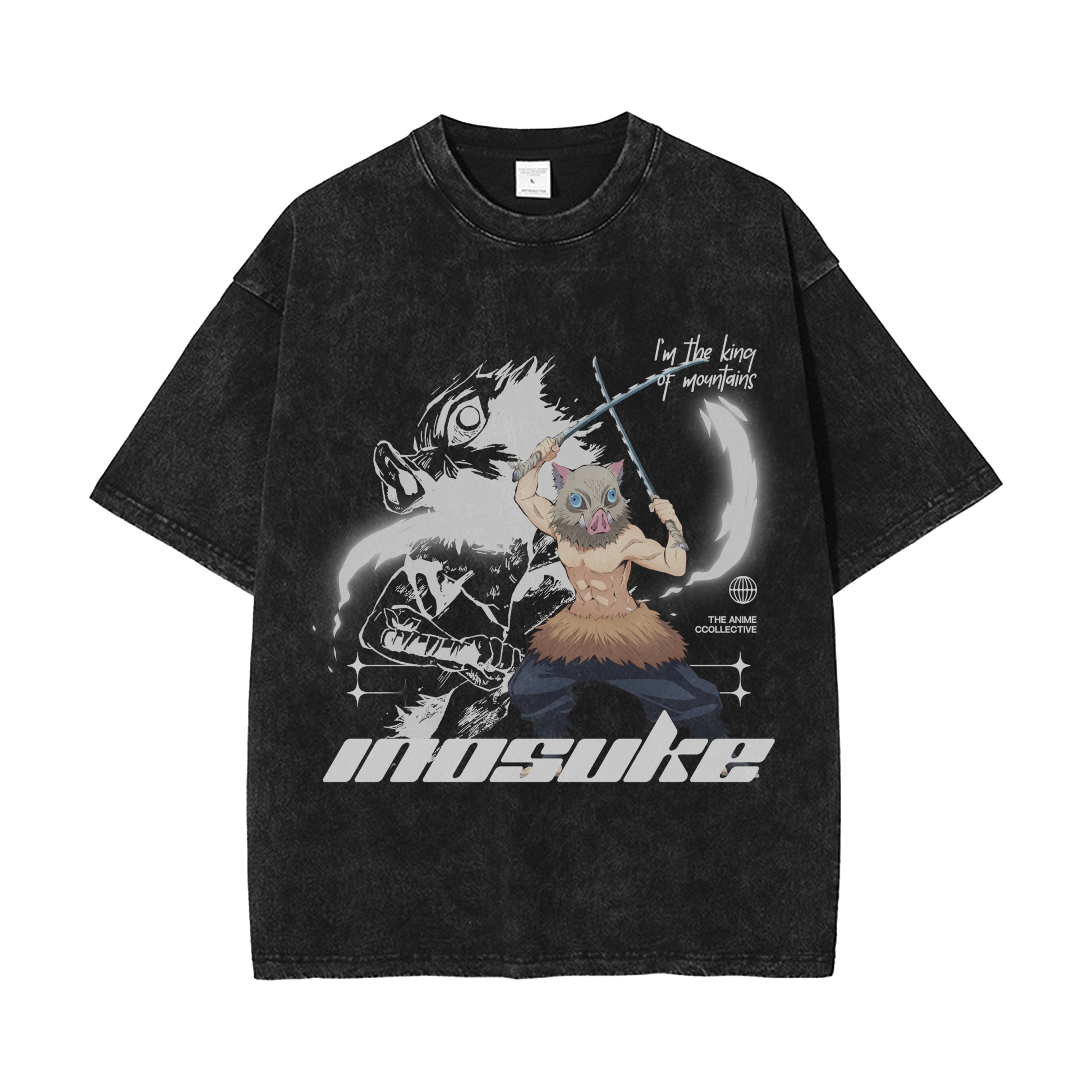 Inosuke Vintage Oversized T-Shirt | Demon Slayer – TheAnimeCollective