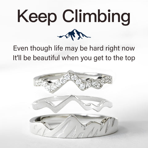 S925 Keep Climbing Stacking Mountain Ring - 3 Set – 37Jewelry