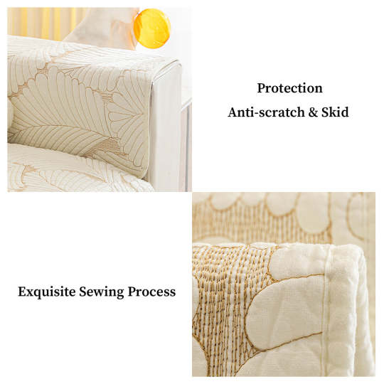 Leaf Pattern Furniture Anti-scratch & Skid Protection Sofa Cover ...
