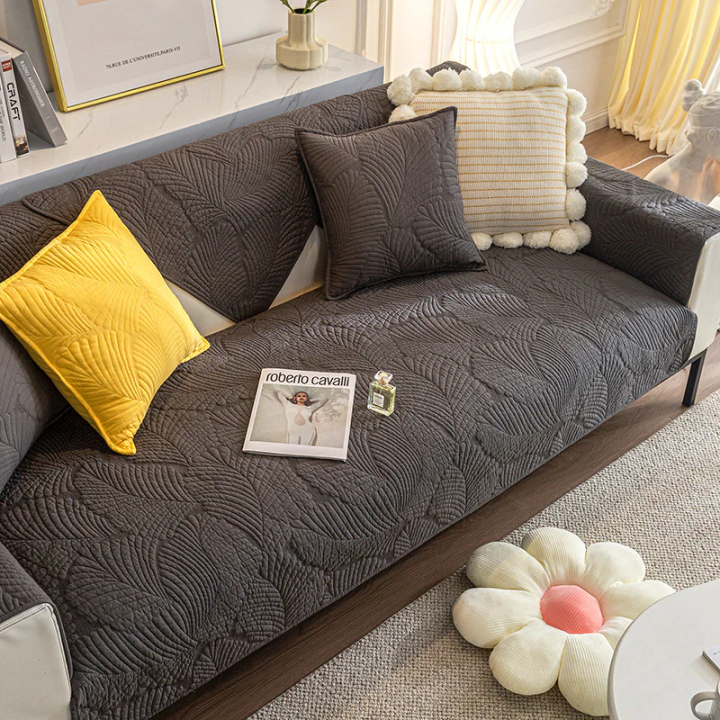 Leaf Pattern Furniture Anti-scratch & Skid Protection Sofa Cover ...