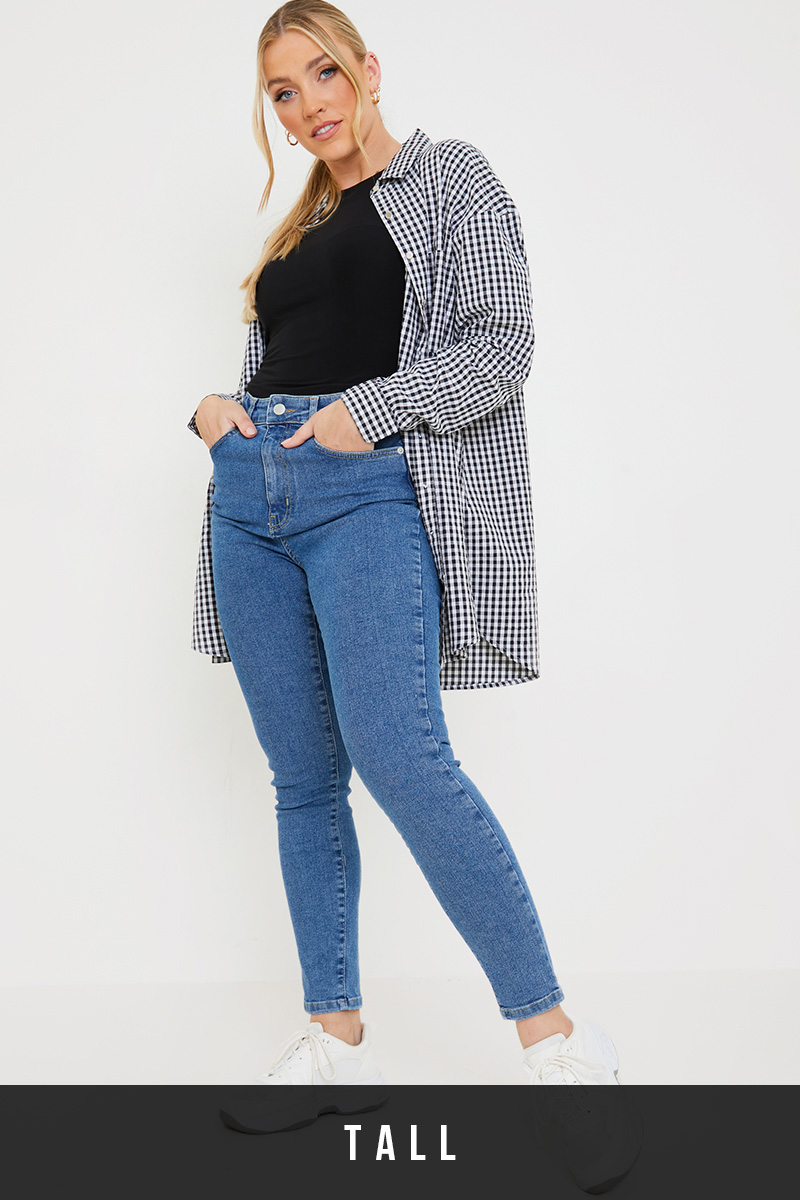 High Waisted Stretch Skinny Jeans In The Style UK