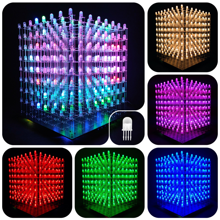 iCubeSmart 3D8RGB Led Cube Kit Full Color 8x8x8 Cube DIY Electronic Ki