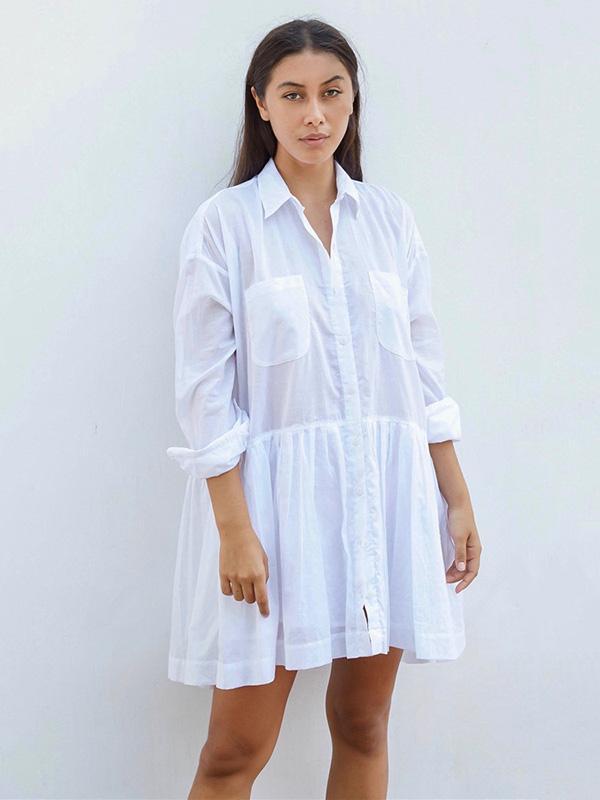 Loose Beach White Cover-ups Swimwear