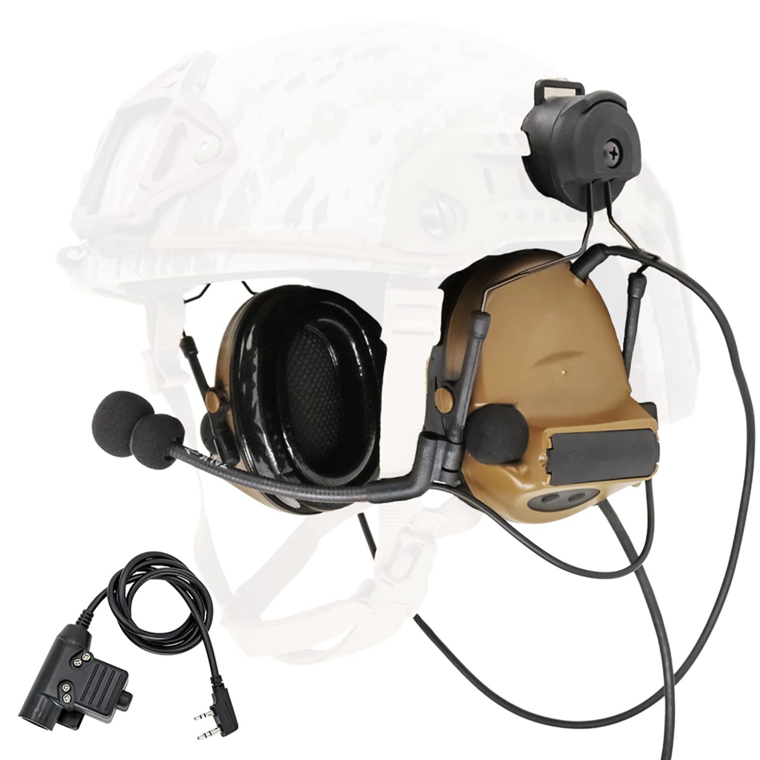 Tactical Headset with ARC Rail Adapter Hearing Protection with Gel Ear ...