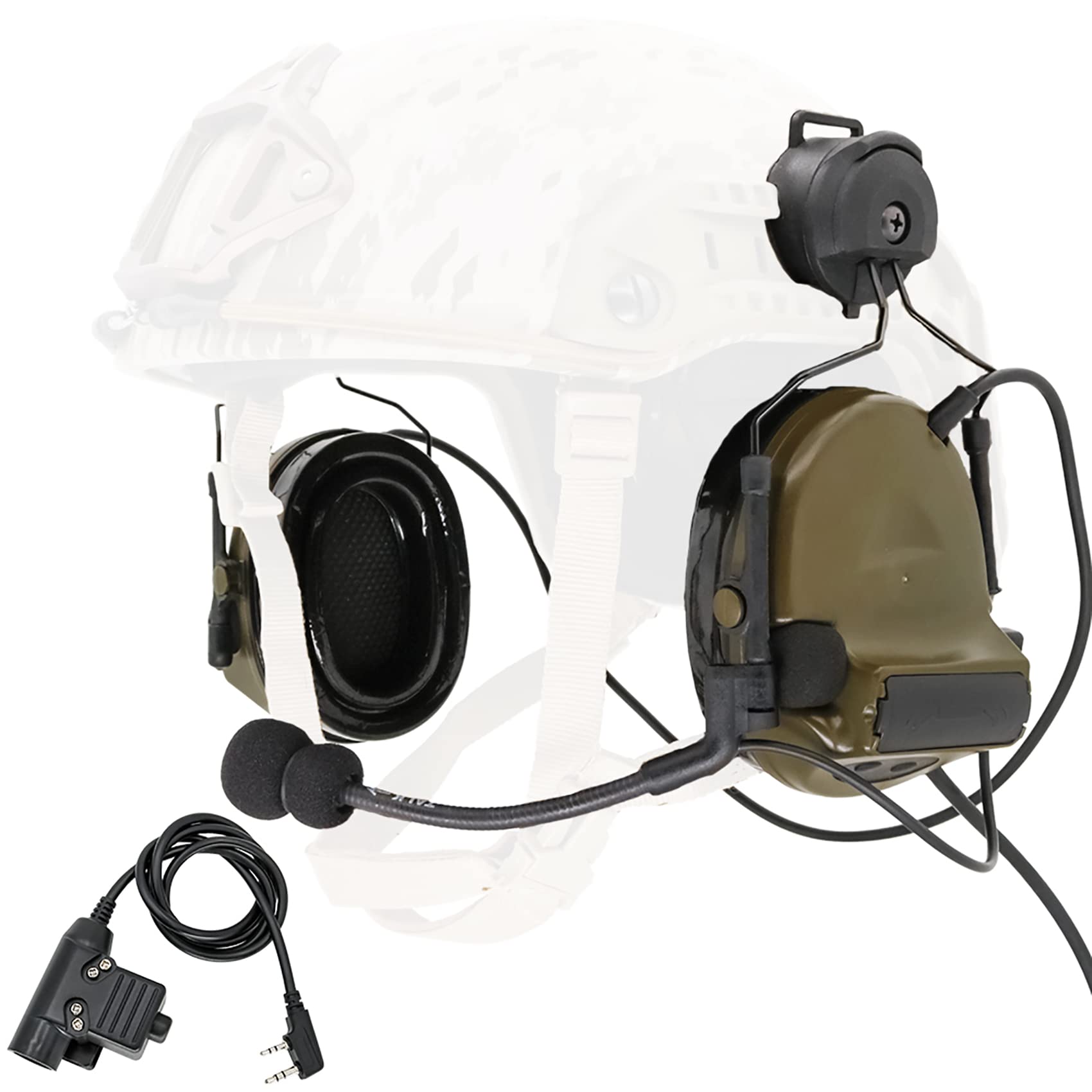 Tactical Headset with ARC Rail Adapter Hearing Protection with Gel Ear