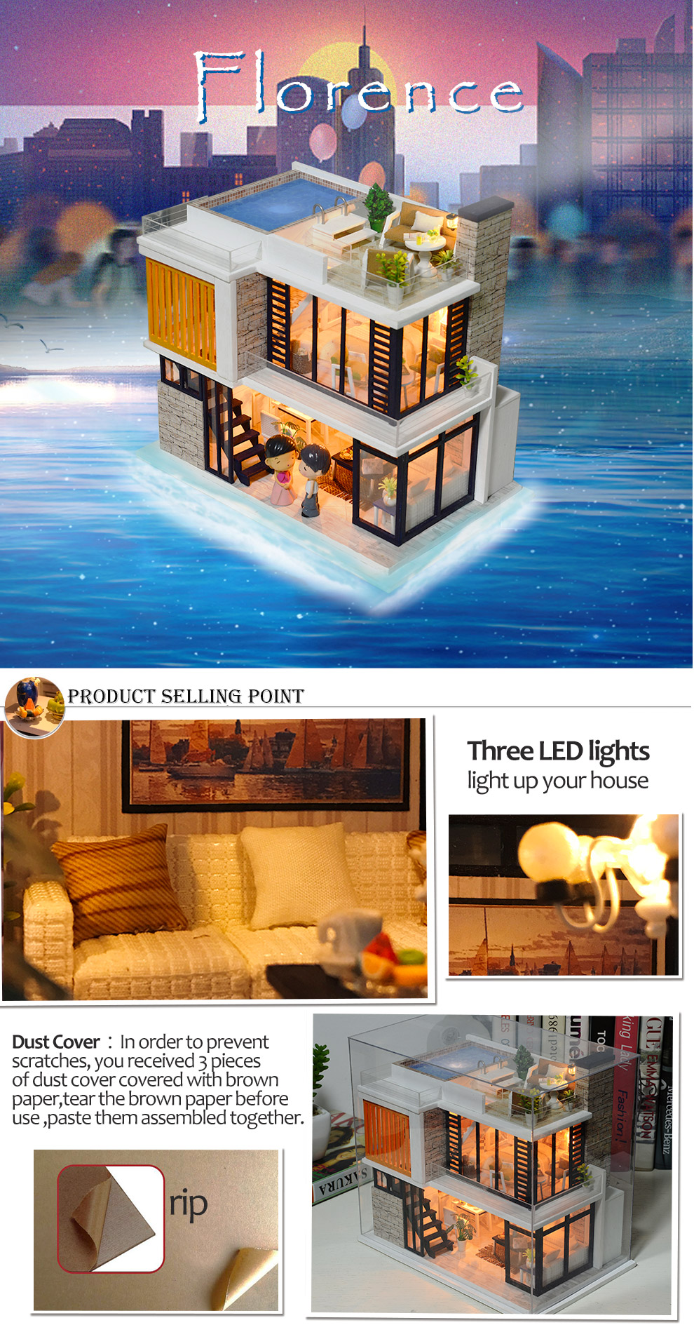 KNOW ME Florence DIY Miniature House Kit