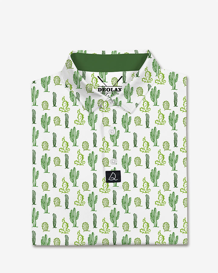 Golf Shirts Performance Funny Cactus Polos for Men - Deolax